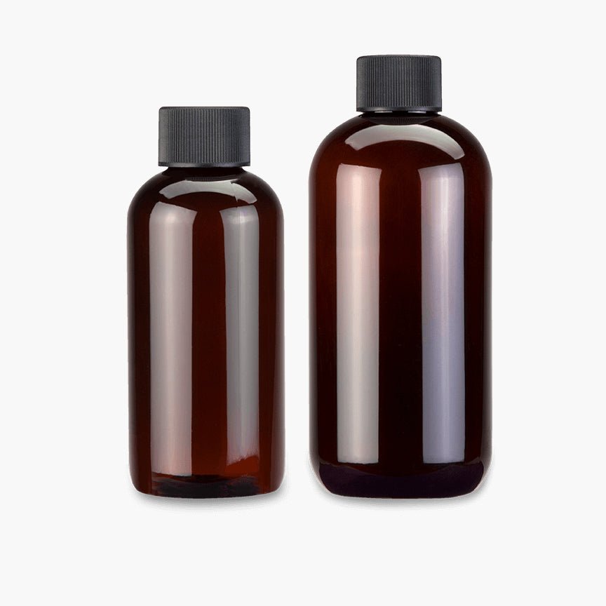Amber PET Plastic Bottles - 4 & 8 fl-oz | aromatics.com – Aromatics ...